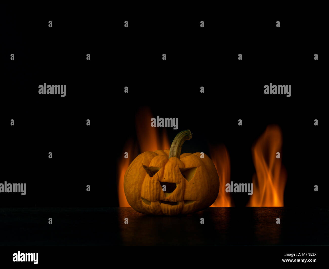 pumpkin on fire background, isolate black background Stock Photo - Alamy