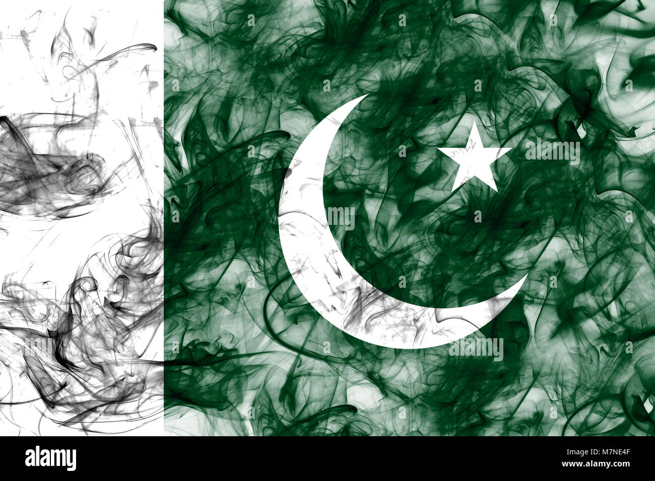 Pakistan smoke flag Stock Photo - Alamy