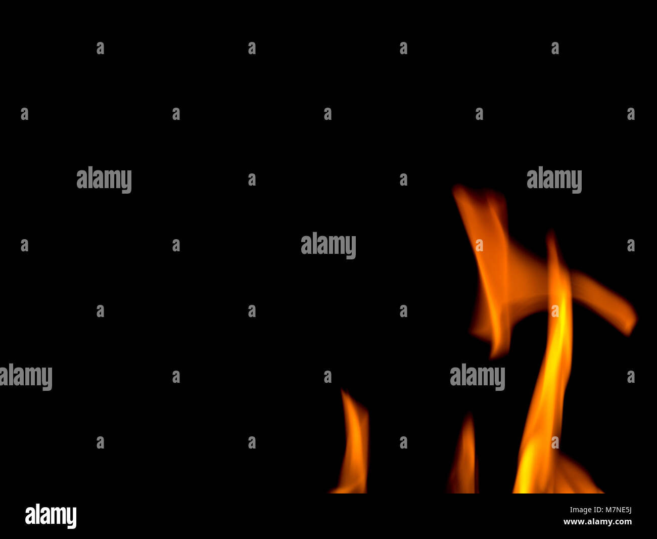 Beautiful movement fire flames on black background Stock Photo - Alamy