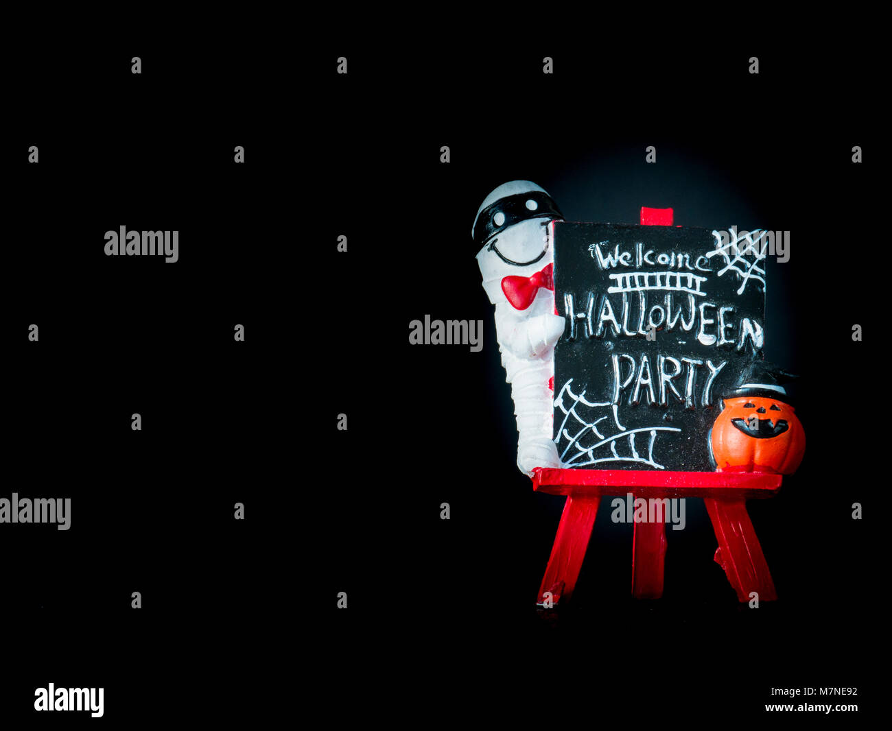 Welcome halloween party notice board on black background Stock Photo ...