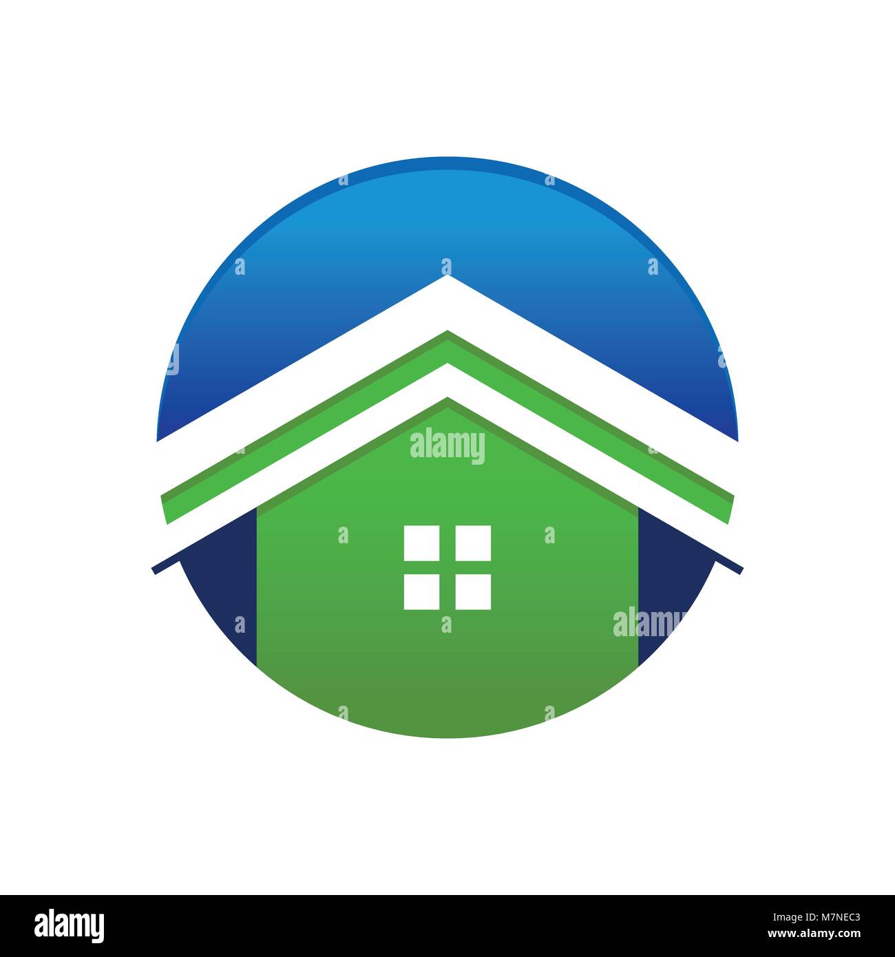 Up High Residential House Circular Vector Symbol Graphic Logo Design ...