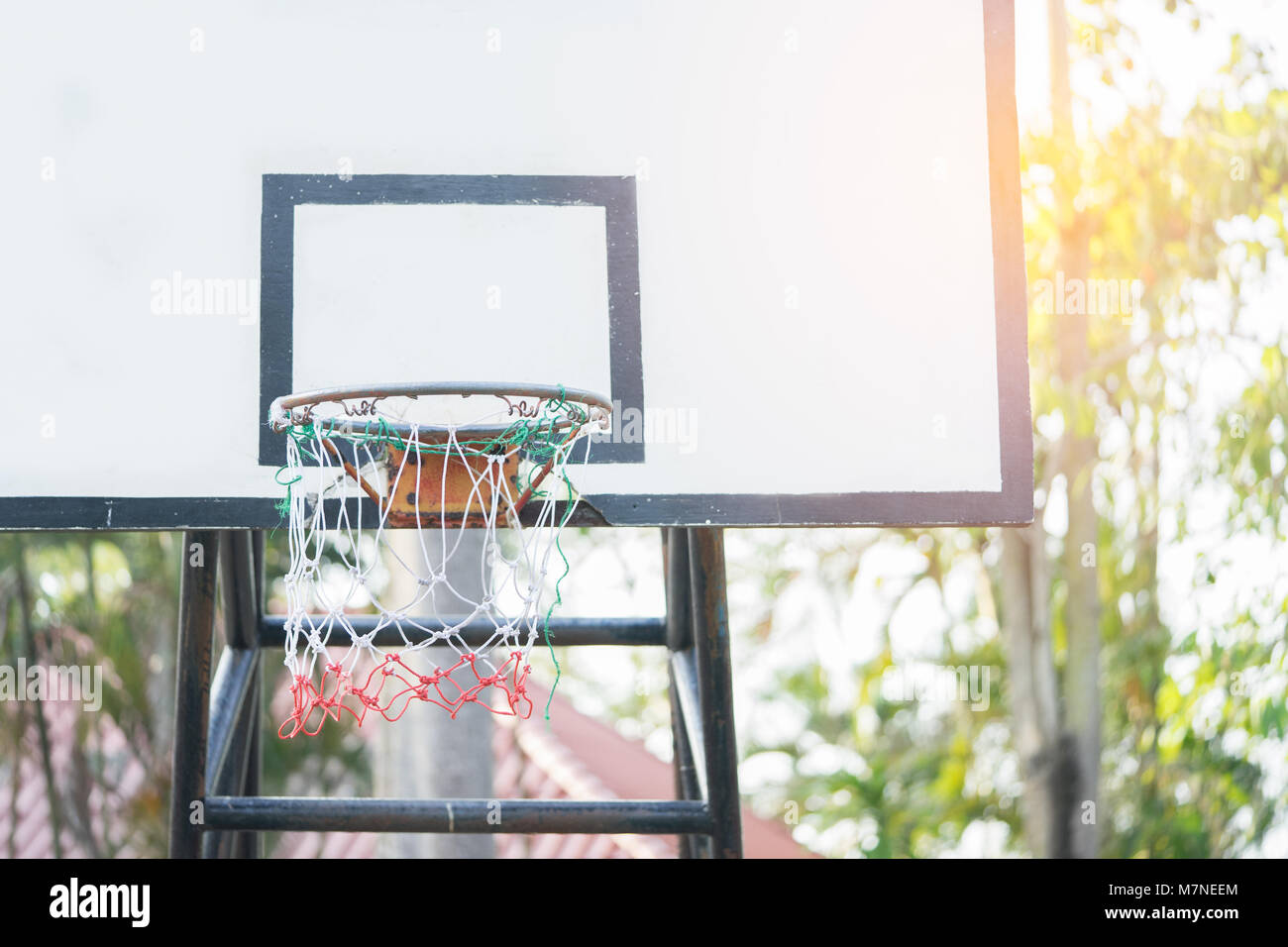 Basketball hoop in the public arena on the park Stock Photo - Alamy