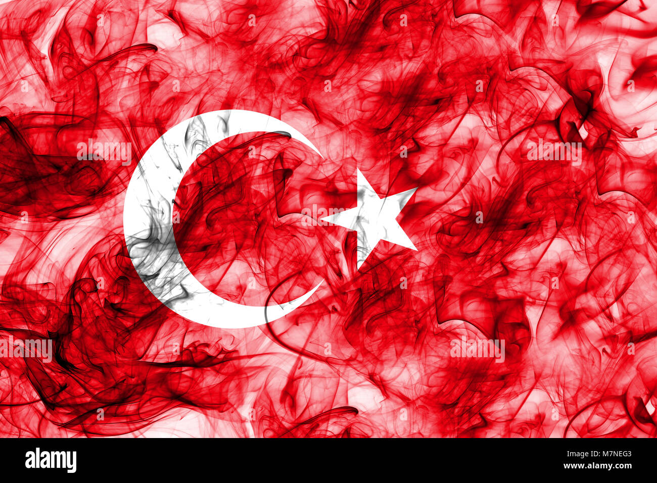 Turkey smoke flag Stock Photo - Alamy