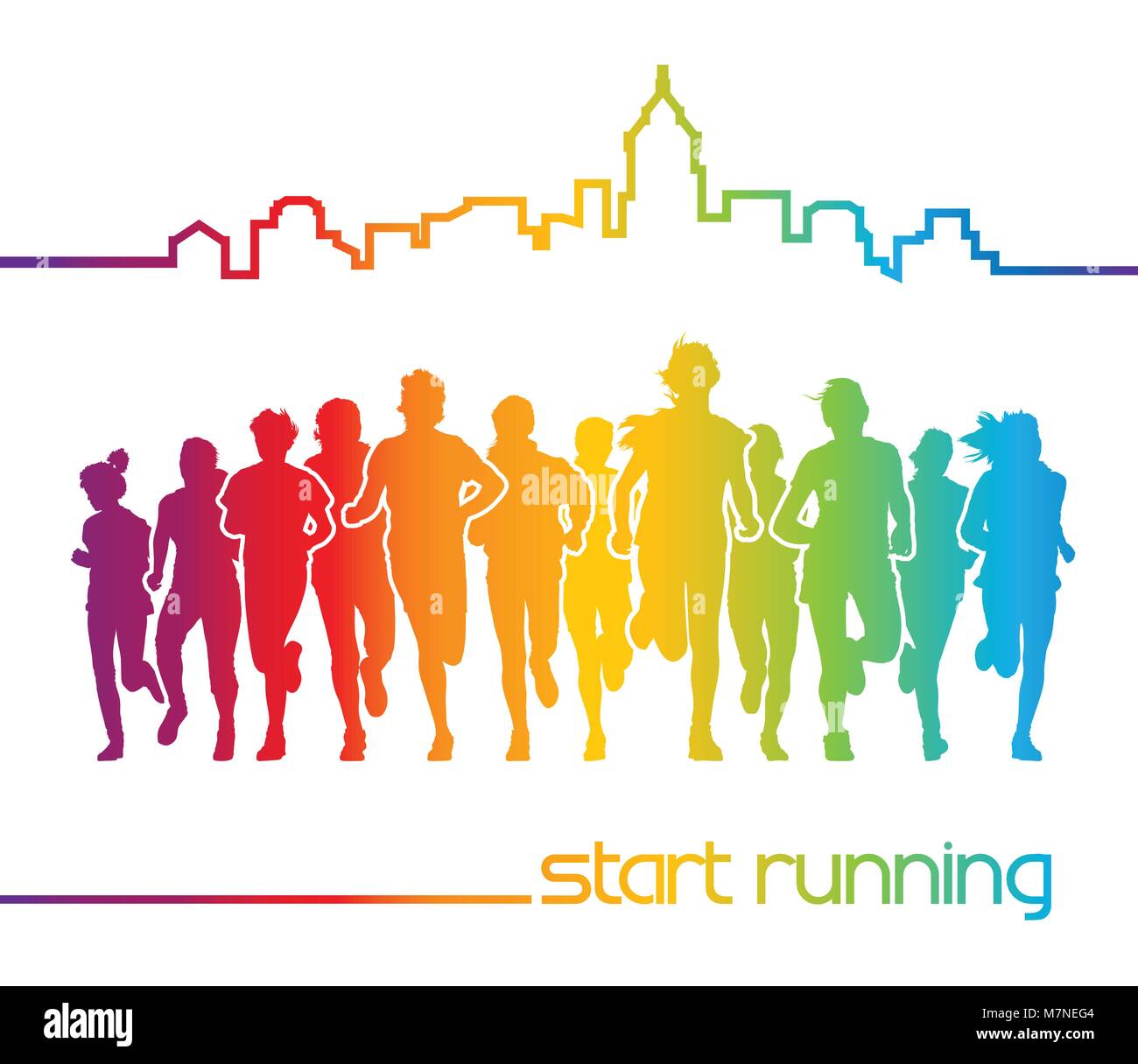 Runner silhouette in front Stock Vector Images - Alamy