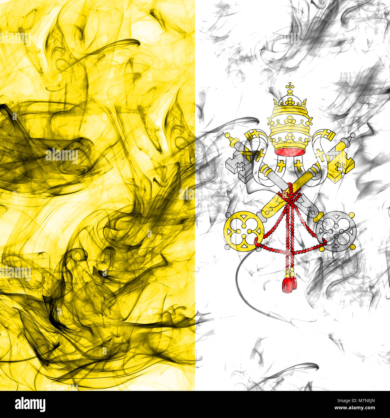 Vatican City smoke flag Stock Photo - Alamy