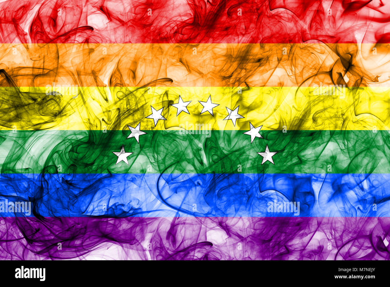 Venezuela gay smoke flag, LGBT Venezuela flag Stock Photo - Alamy
