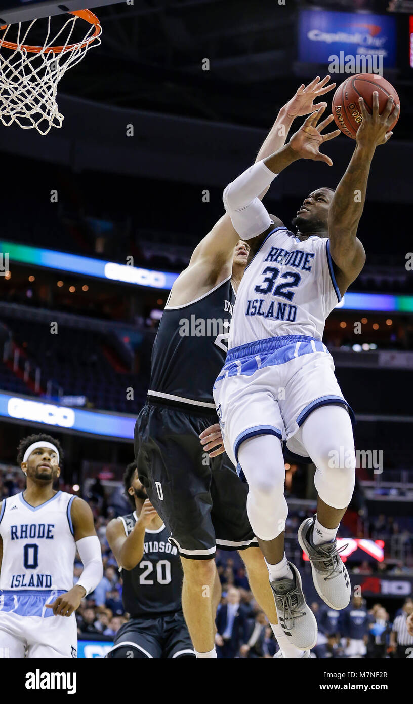 March 11, 2018: Rhode Island Rams G #32 Jared Terrell goes up for a ...
