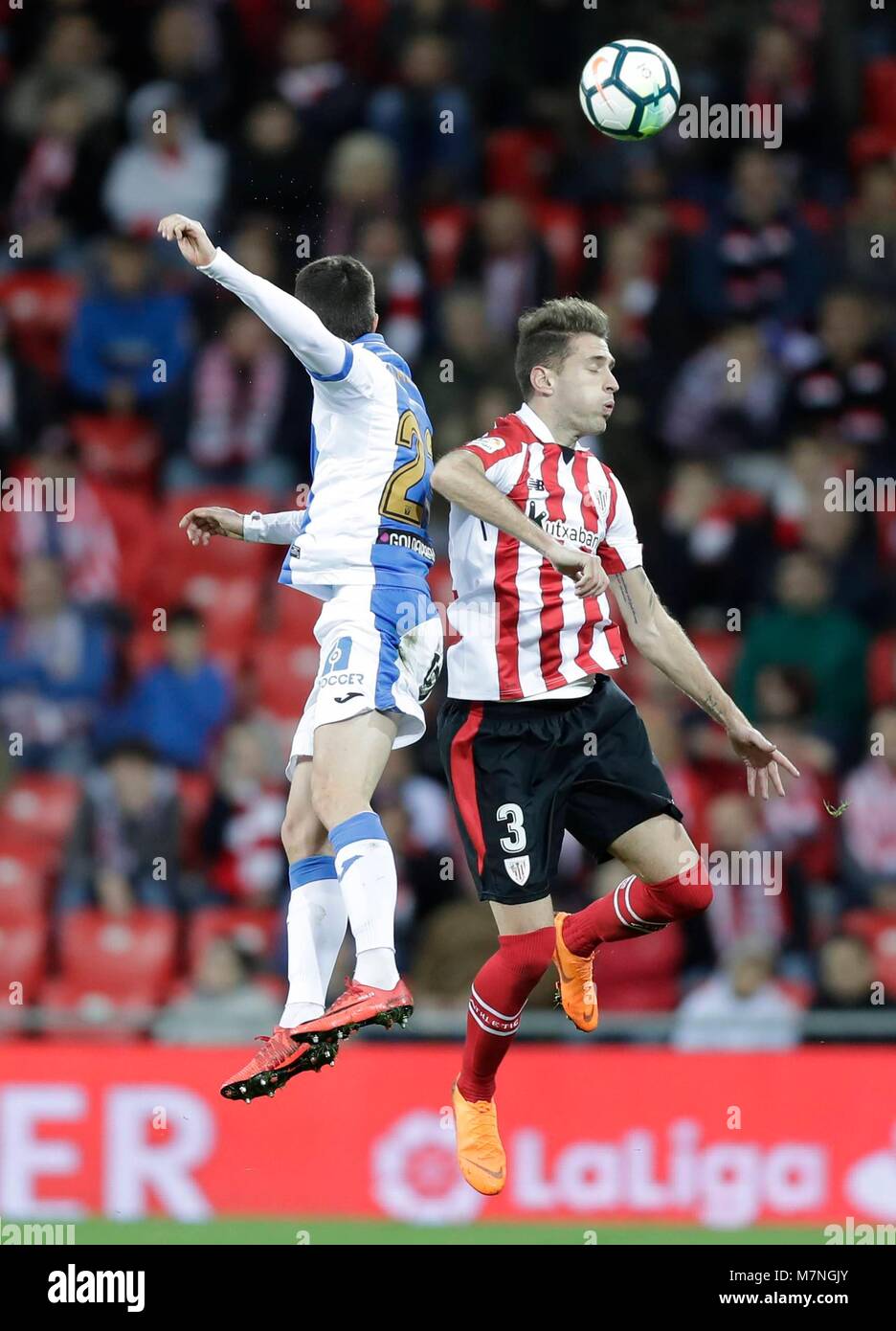 (L-R) *Dimitrios Siovas* of Club Deportivo Leganes, *Enric Saborit ...