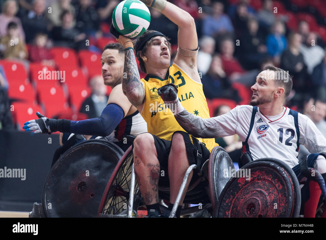 Leicester, UK. 11th March, 2018. King Power wheelchair rugby quad ...