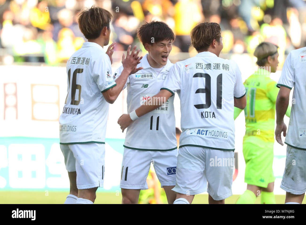 Fukuda Denshi Arena, Chiba, Japan. 11th Mar, 2018. FCFC Gifu team group ...