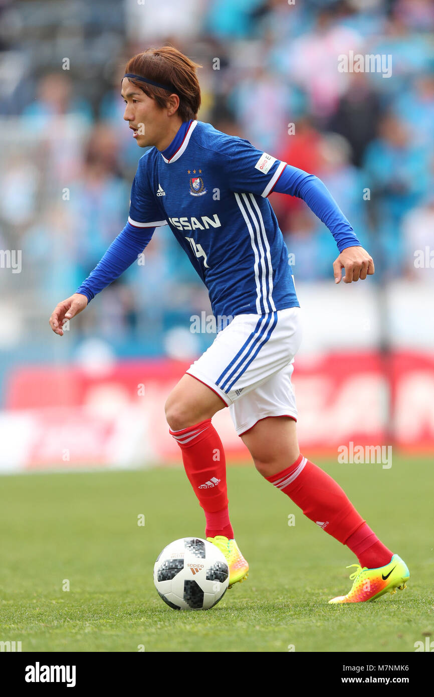 NHK Spring Mitsuzawa Football Stadium, Kanagawa, Japan. 10th Mar, 2018. Jun Amano (F Marinos ...
