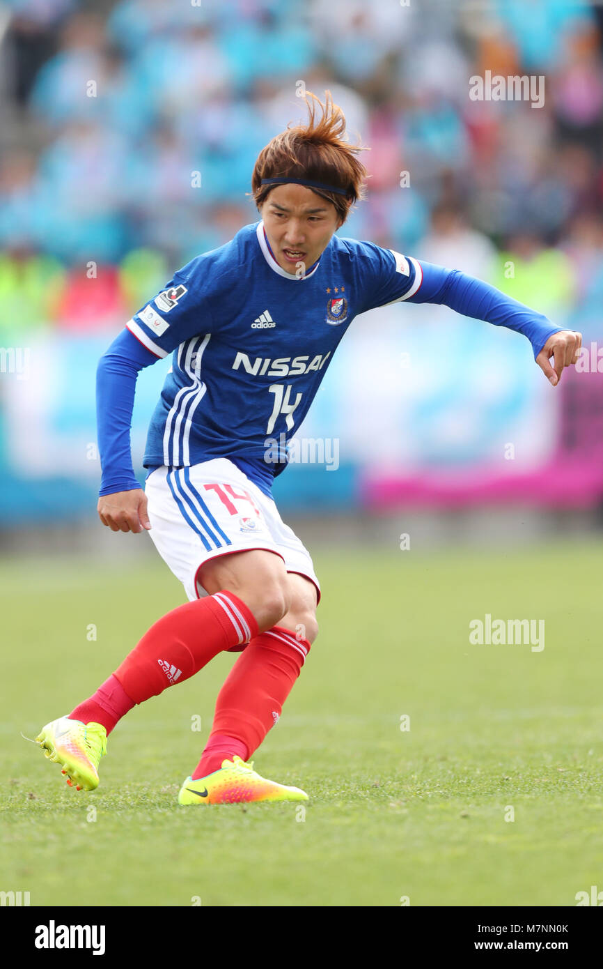 NHK Spring Mitsuzawa Football Stadium, Kanagawa, Japan. 10th Mar, 2018. Jun Amano (F Marinos ...