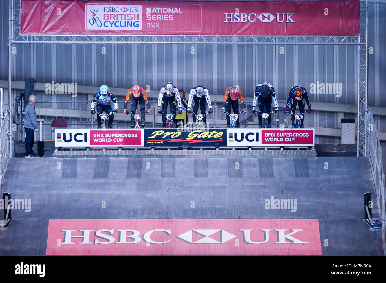 National Cycling Centre, Manchester, UK, 11th March 2018. Elite riders ...