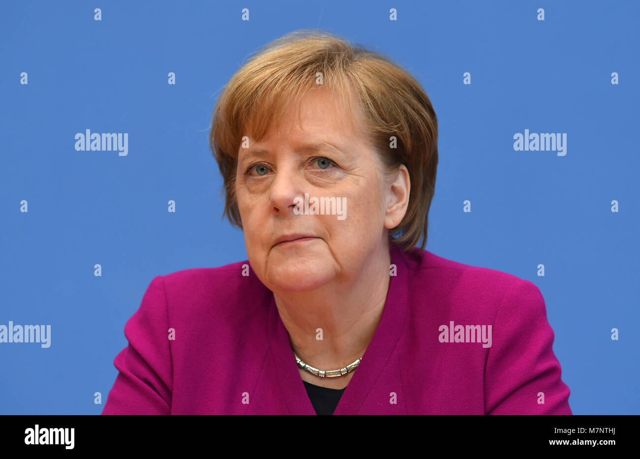 Berlin, Germany. 12th Mar, 2018. German Chancellor Angela Merkel of the ...