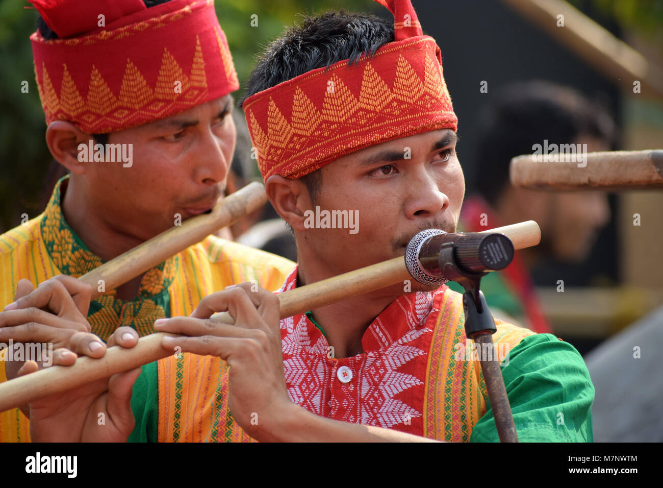 12th March 2018, Guwahati, Assam, India. Artists performing traditional ...