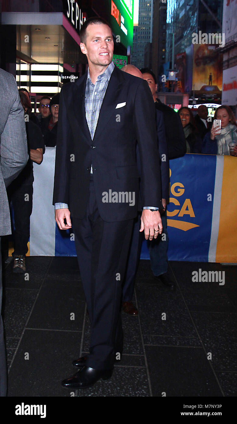 New York, USA. 12th March, 2018. Tom Brady visits Good Morning America ...