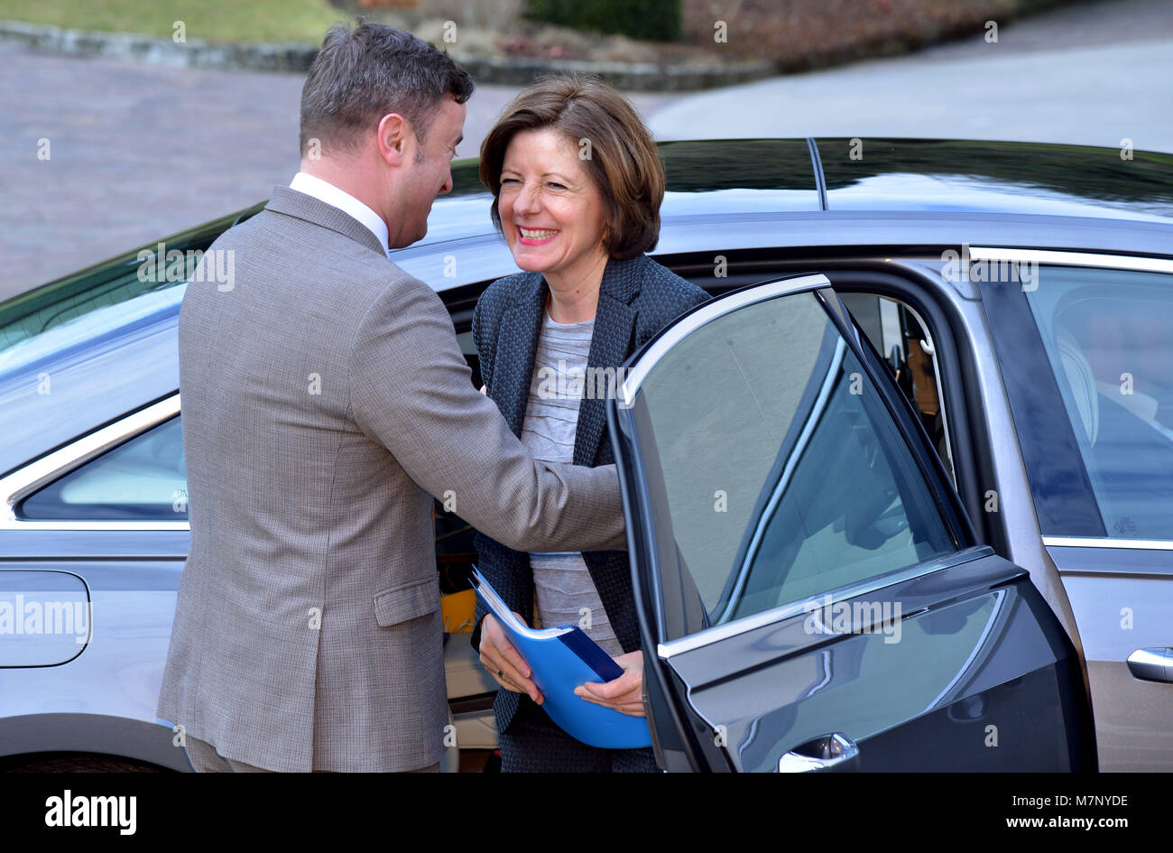 12 March 2018, Luxembourg, Senningen: Xavier Bettel (L), and Malu ...