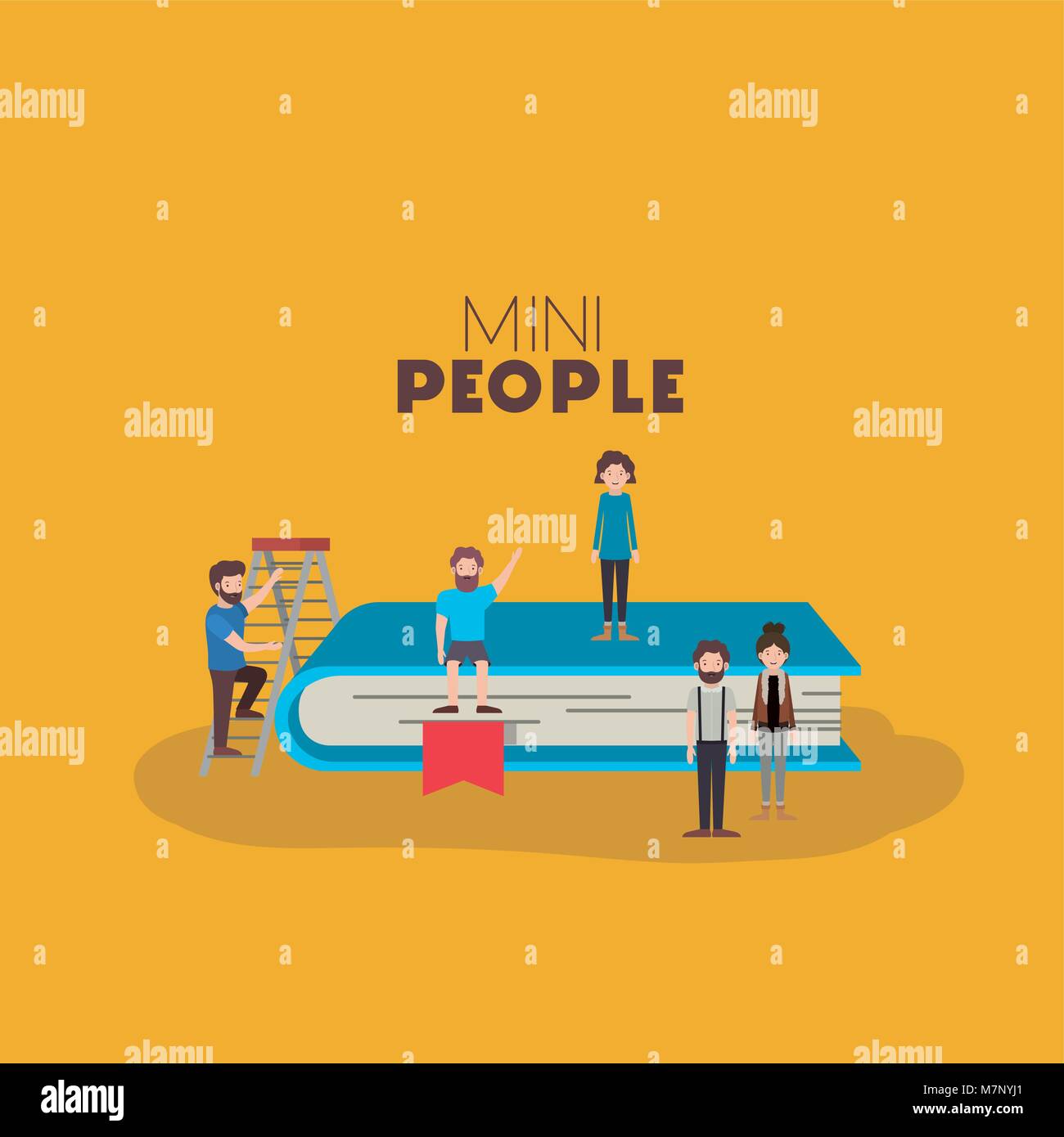 mini people with book Stock Vector Image & Art - Alamy