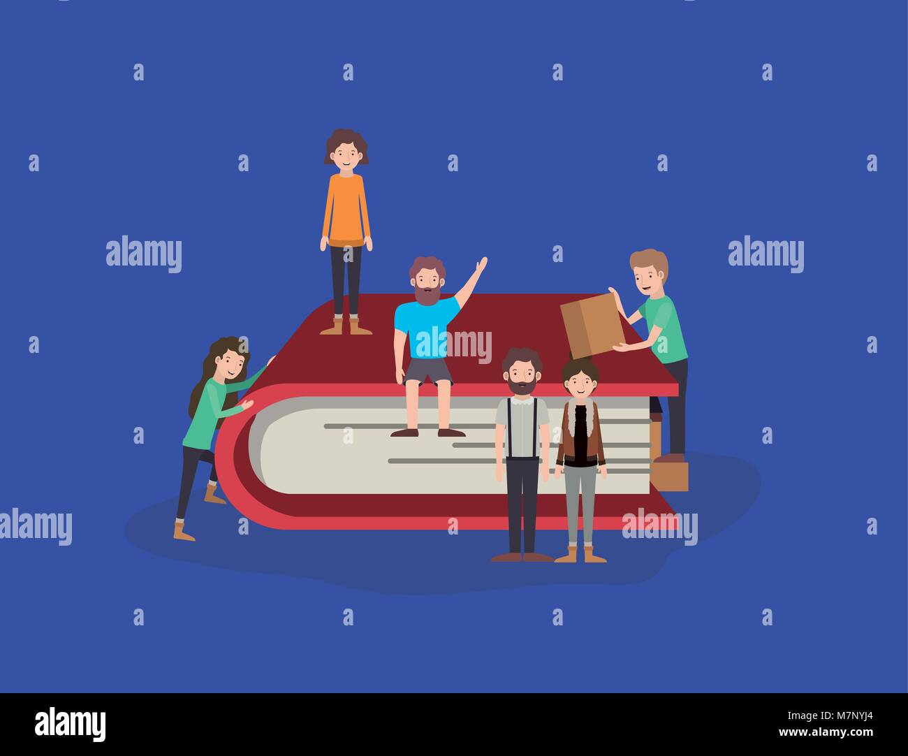 mini people with book Stock Vector Image & Art - Alamy
