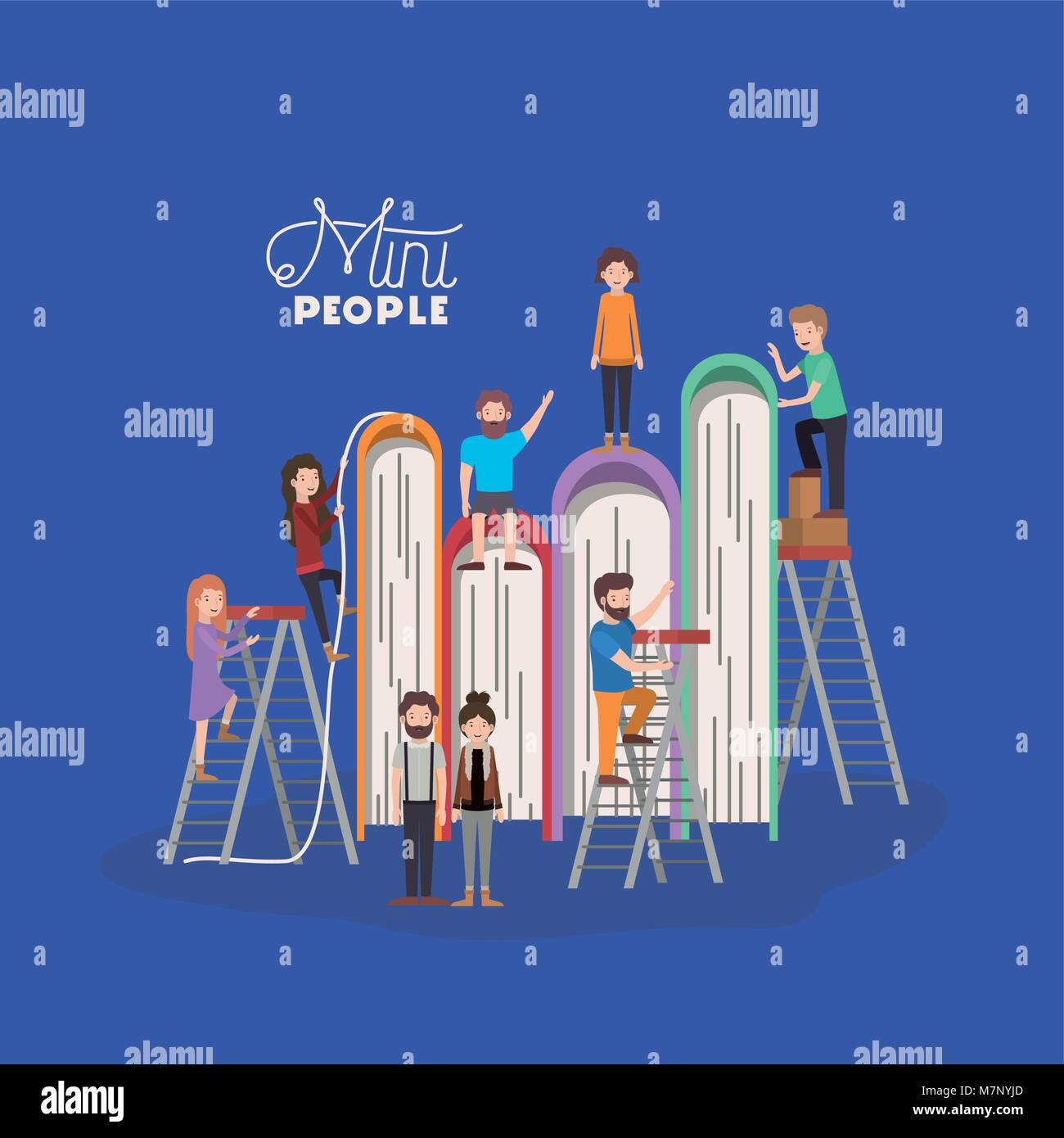 mini people with books Stock Vector Image & Art - Alamy