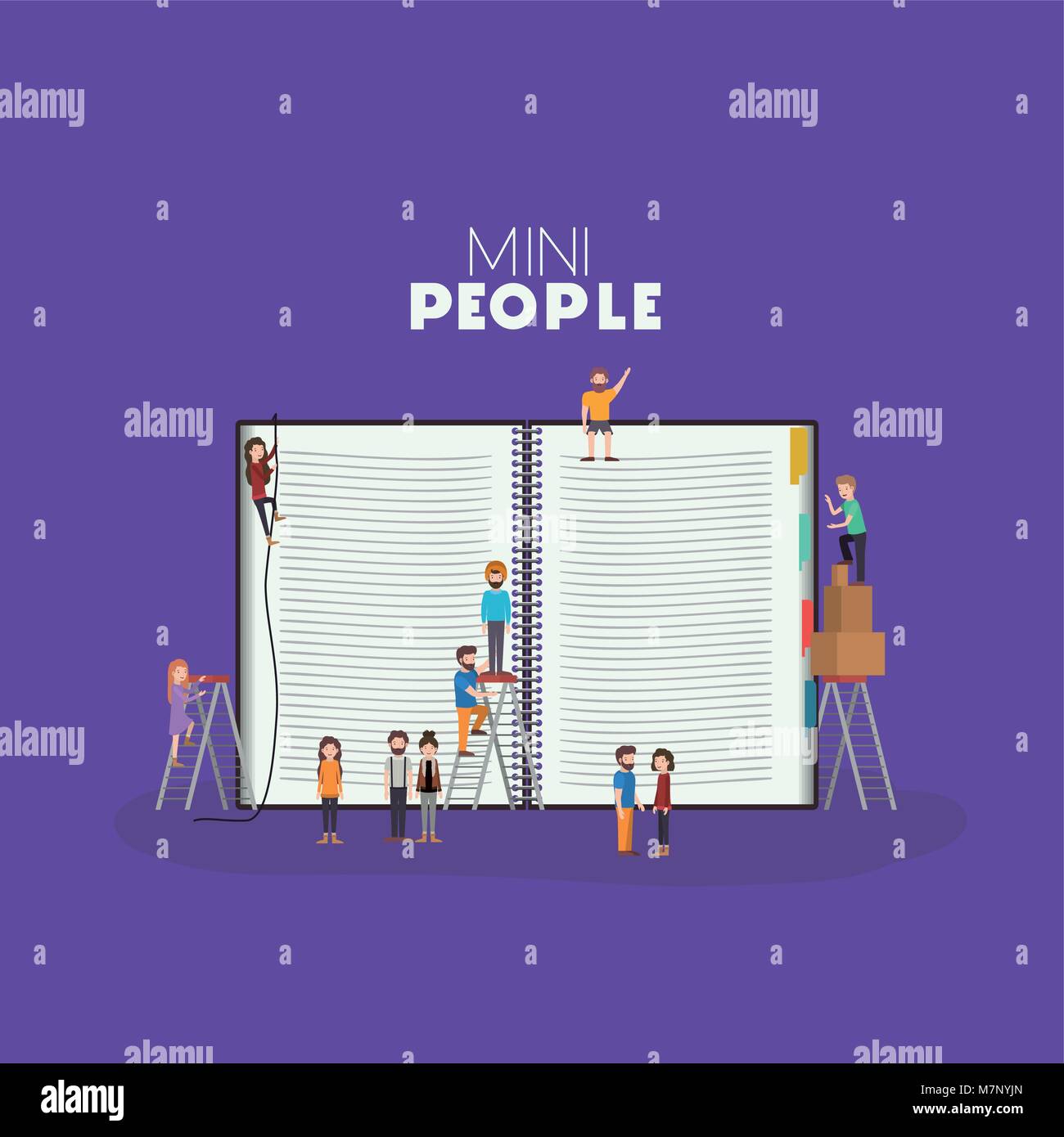 mini people with book Stock Vector Image & Art - Alamy