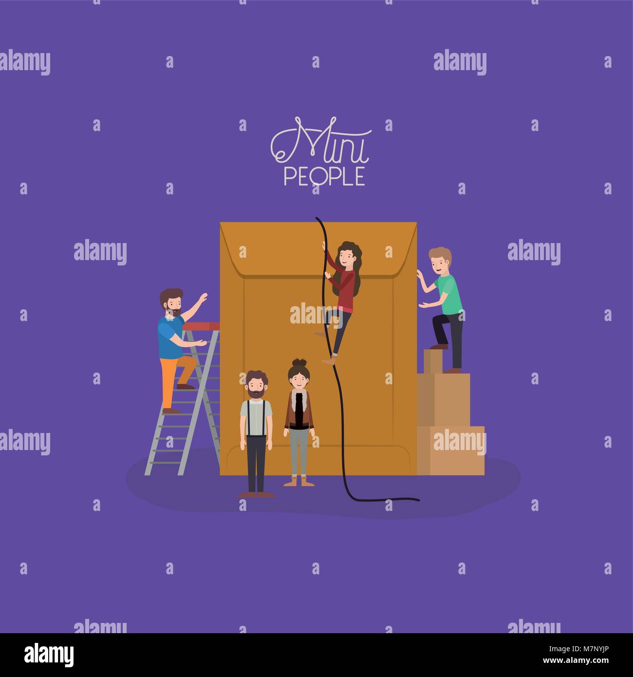 mini people with documents Stock Vector Image & Art - Alamy