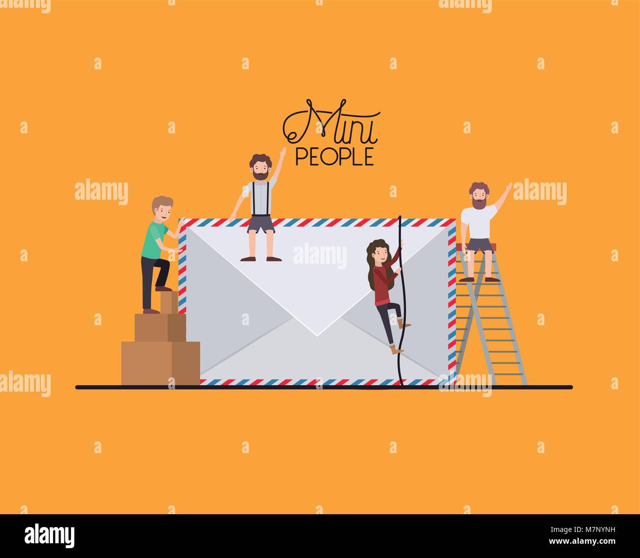 mini people with envelope Stock Vector Image & Art - Alamy