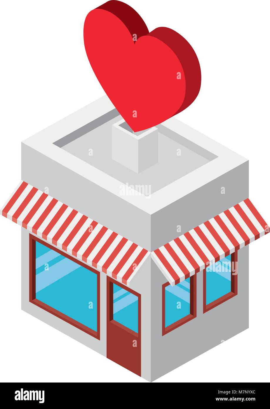 store building with heart Stock Vector Image & Art - Alamy
