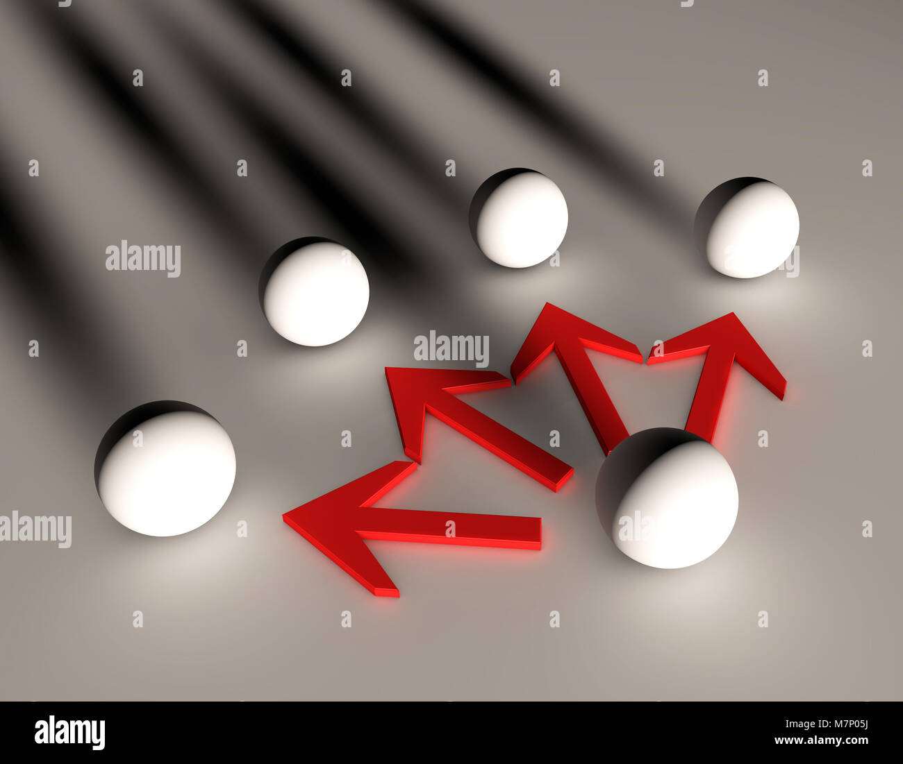 Small balls and arrows, teamwork Stock Photo - Alamy