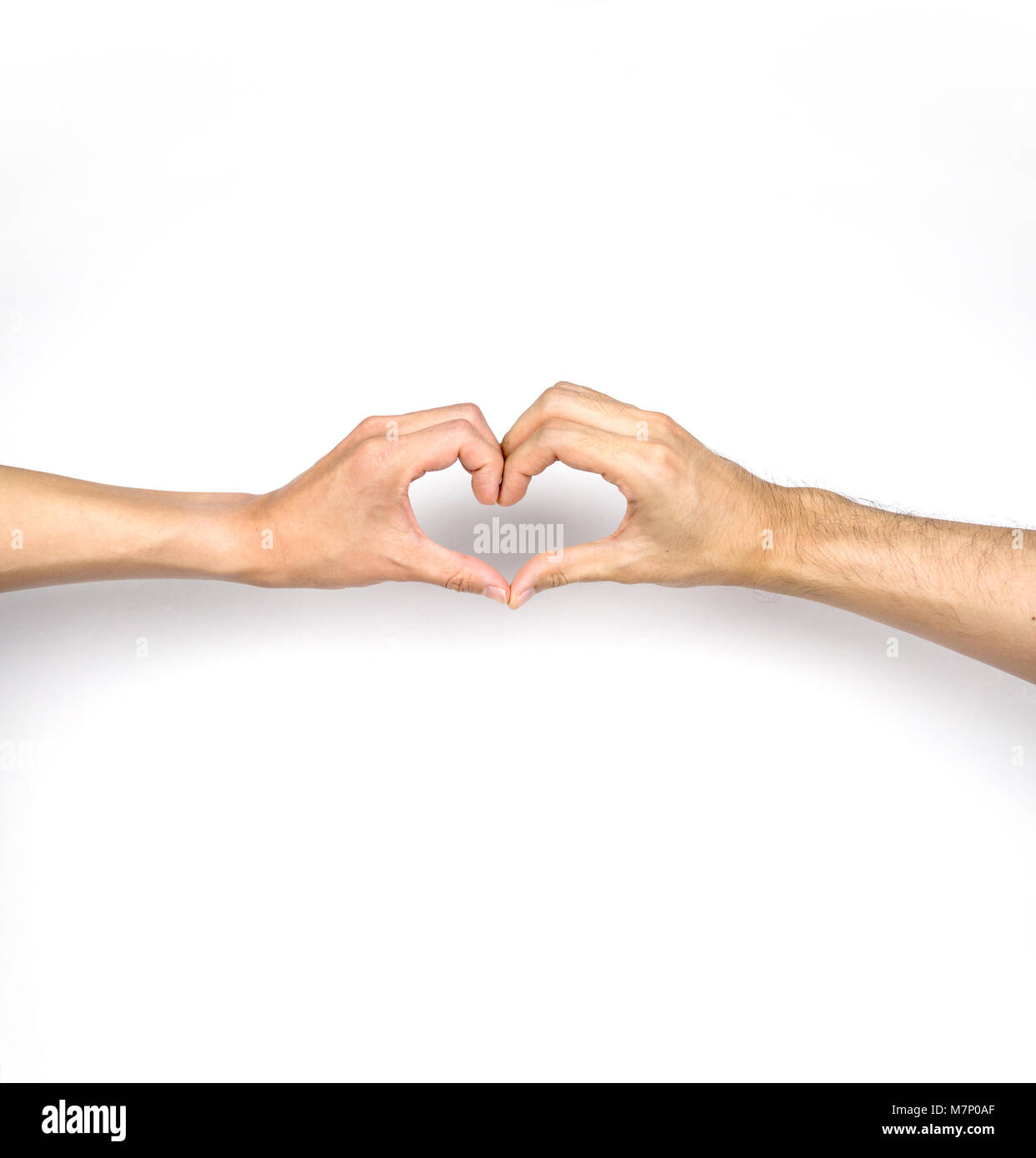 Heart sign by hand, love gesture on white background Stock Photo - Alamy