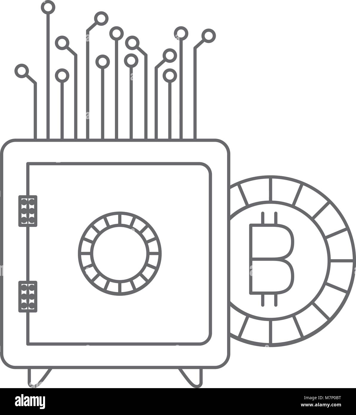 Safe box bitcoin symbol Stock Vector Images - Alamy