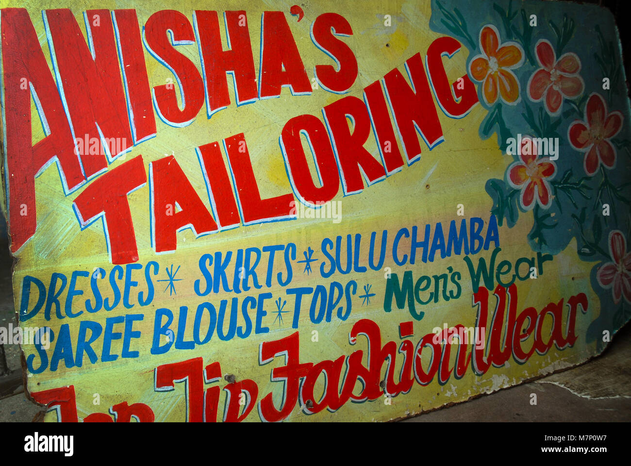 Anisha's Tailoring Sign, Lautoka, Fiji Stock Photo - Alamy