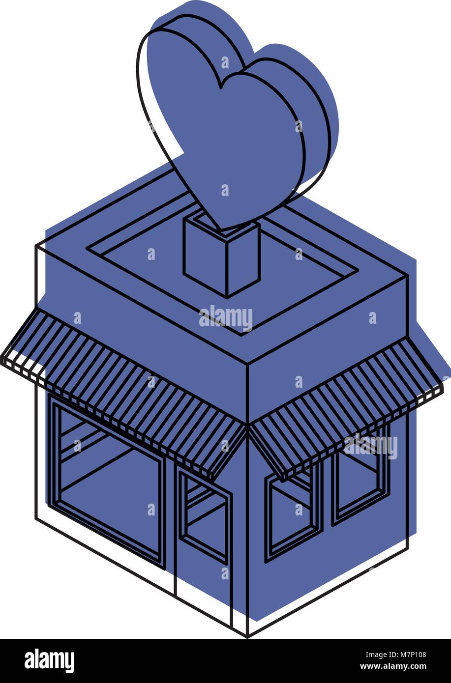 store building with heart Stock Vector Image & Art - Alamy