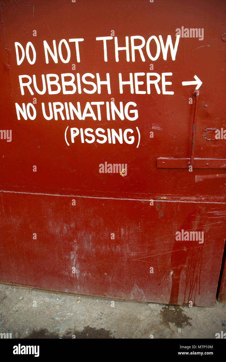 Do Not Throw Rubbish Here No Irinating Sign, Lautoka, Fiji Stock Photo ...