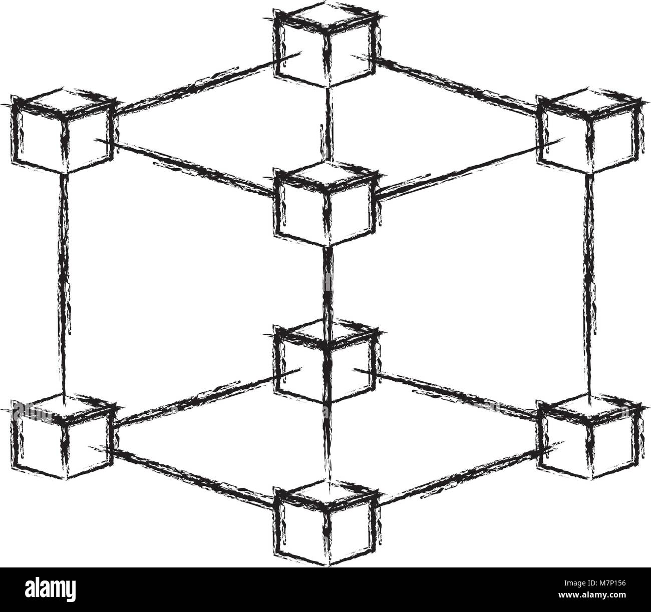 Abstract cubic icon isometric Black and White Stock Photos & Images - Alamy