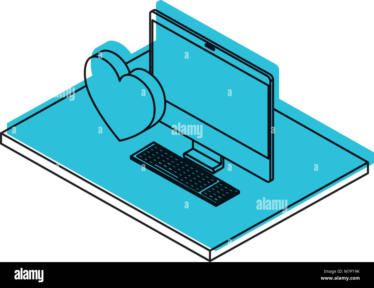 computer desktop with heart isometric icon Stock Vector Image & Art - Alamy