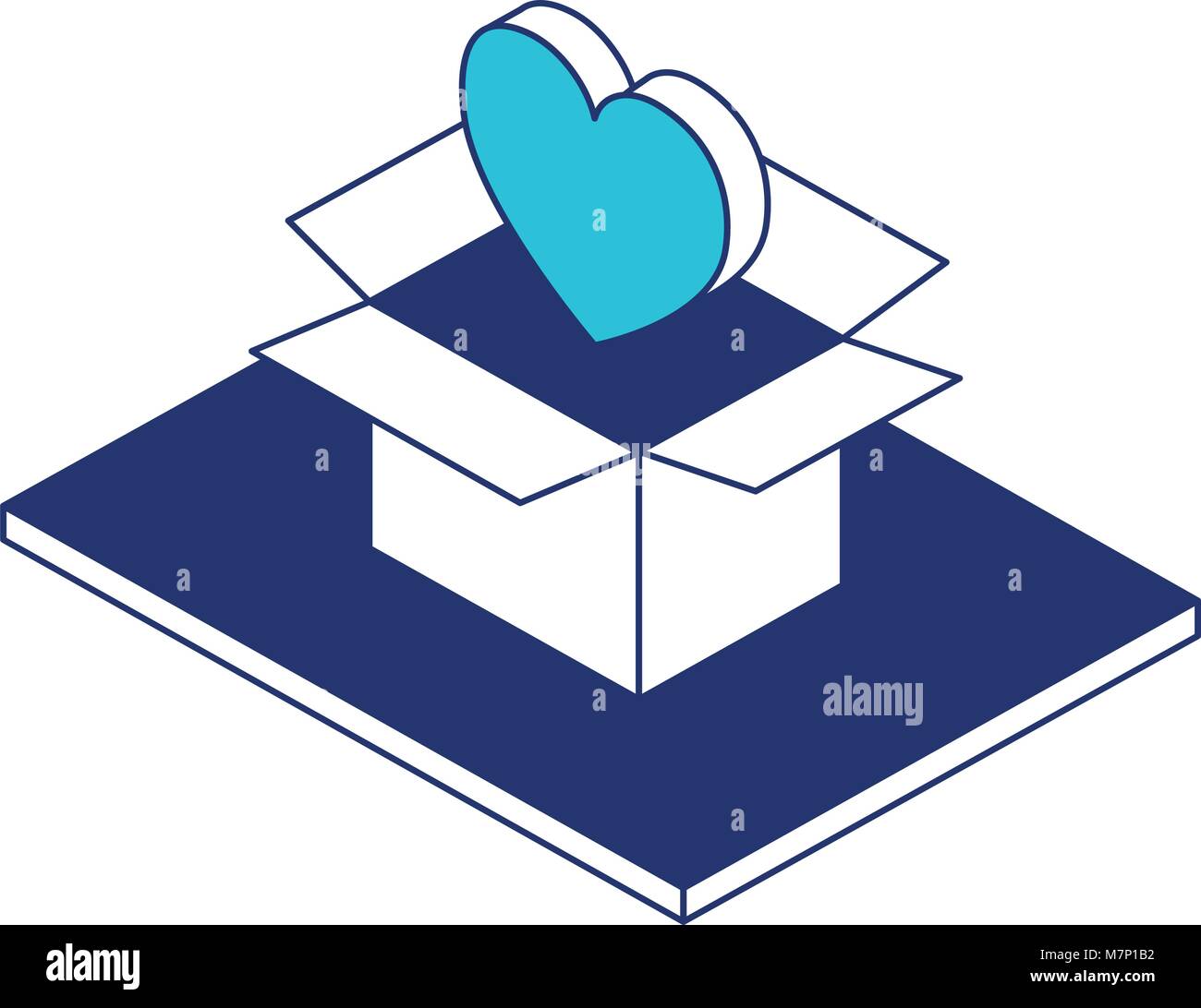 box carton with heart isometric Stock Vector Image & Art - Alamy