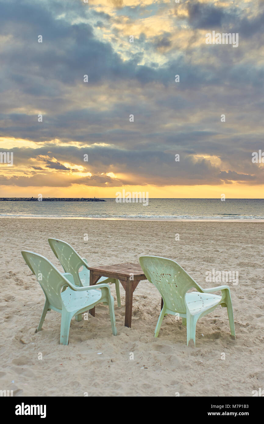 tel aviv beach scene where the desert meets the mediterranean Stock ...