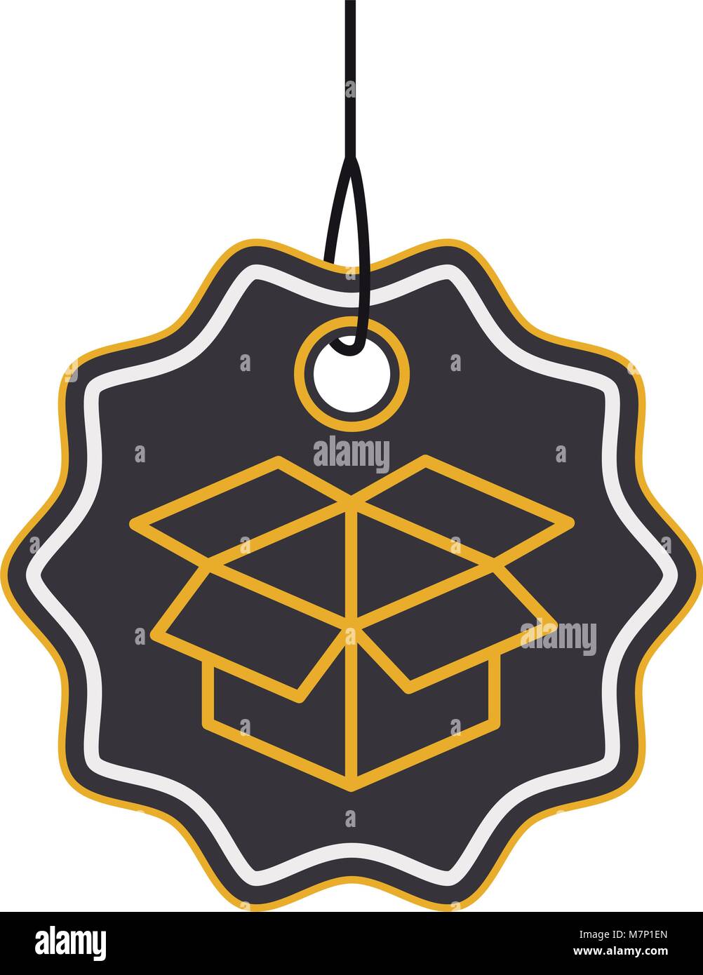 commercial hangtag with carton box hanging Stock Vector Image & Art - Alamy