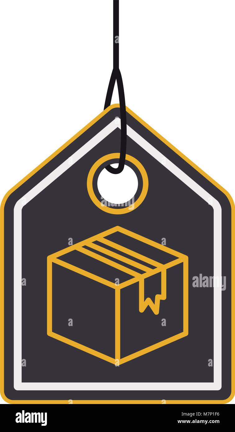 commercial hangtag with carton box hanging Stock Vector Image & Art - Alamy
