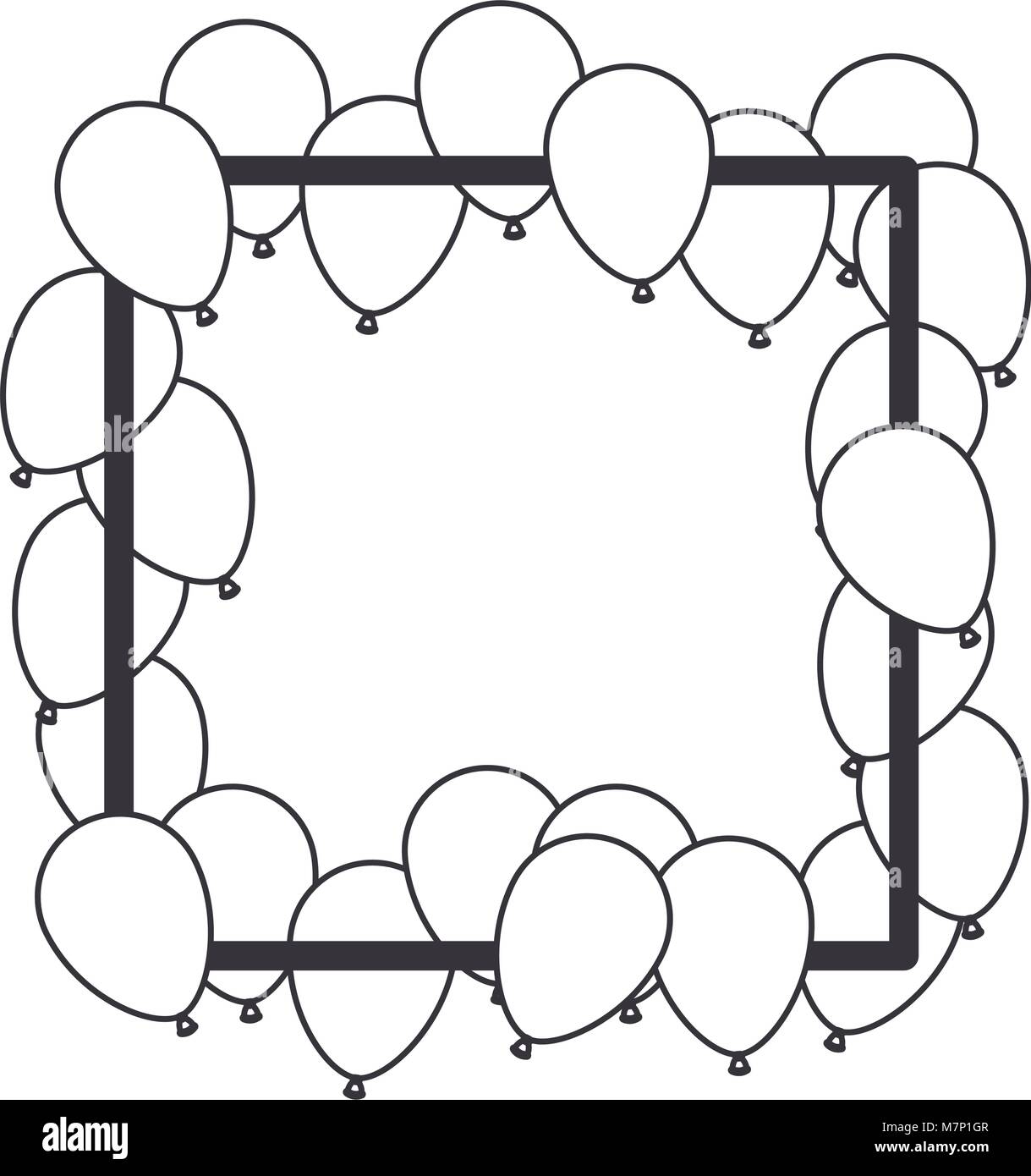 balloons air party decorative frame Stock Vector Image & Art - Alamy