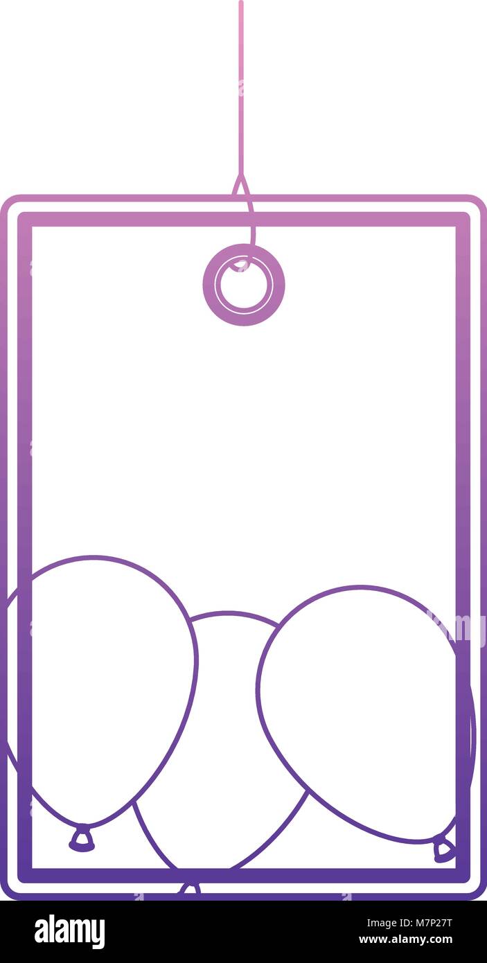 tag hanging with party balloons air Stock Vector Image & Art - Alamy