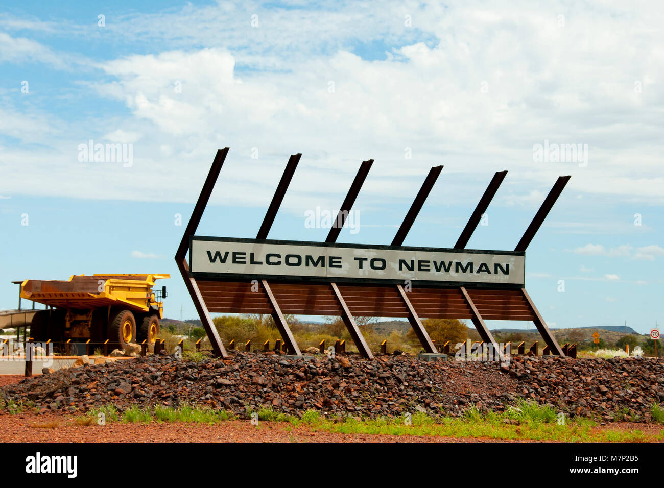Newman Town Sign - Australia Stock Photo - Alamy