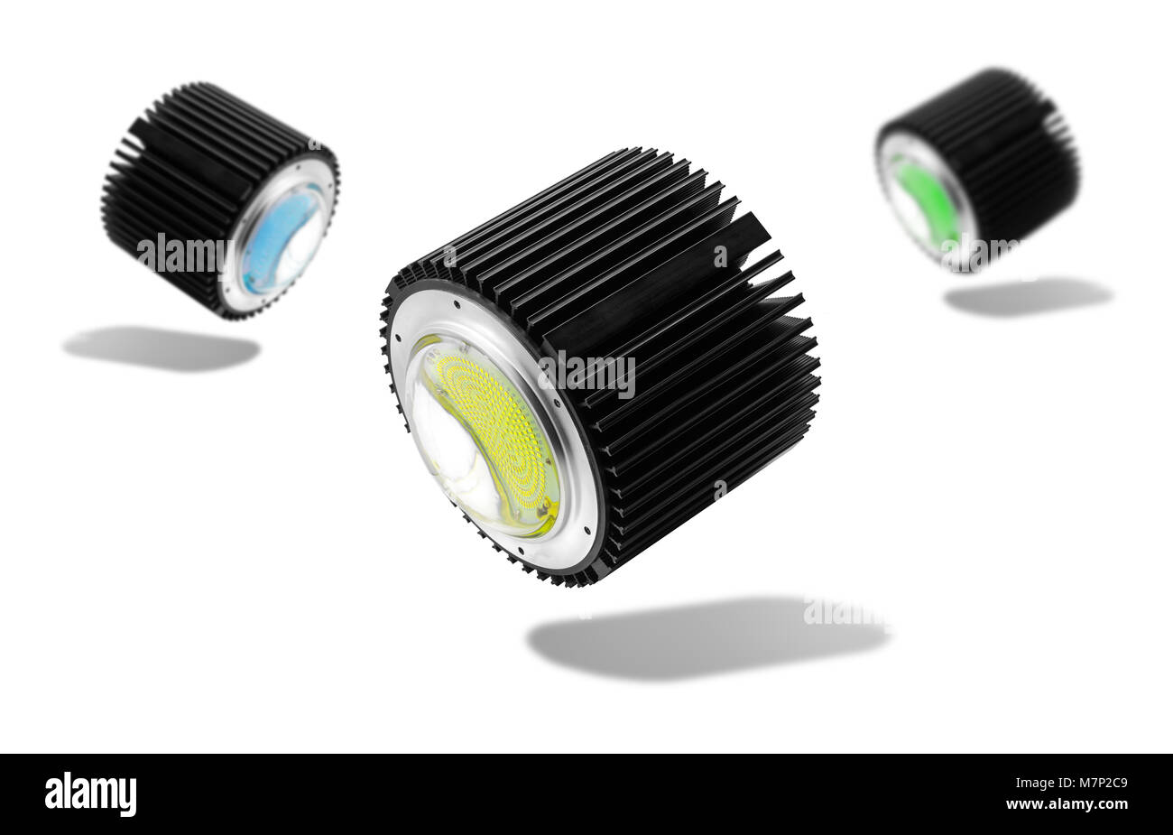 Industrial led bulb with big lens at white isolated background Stock ...