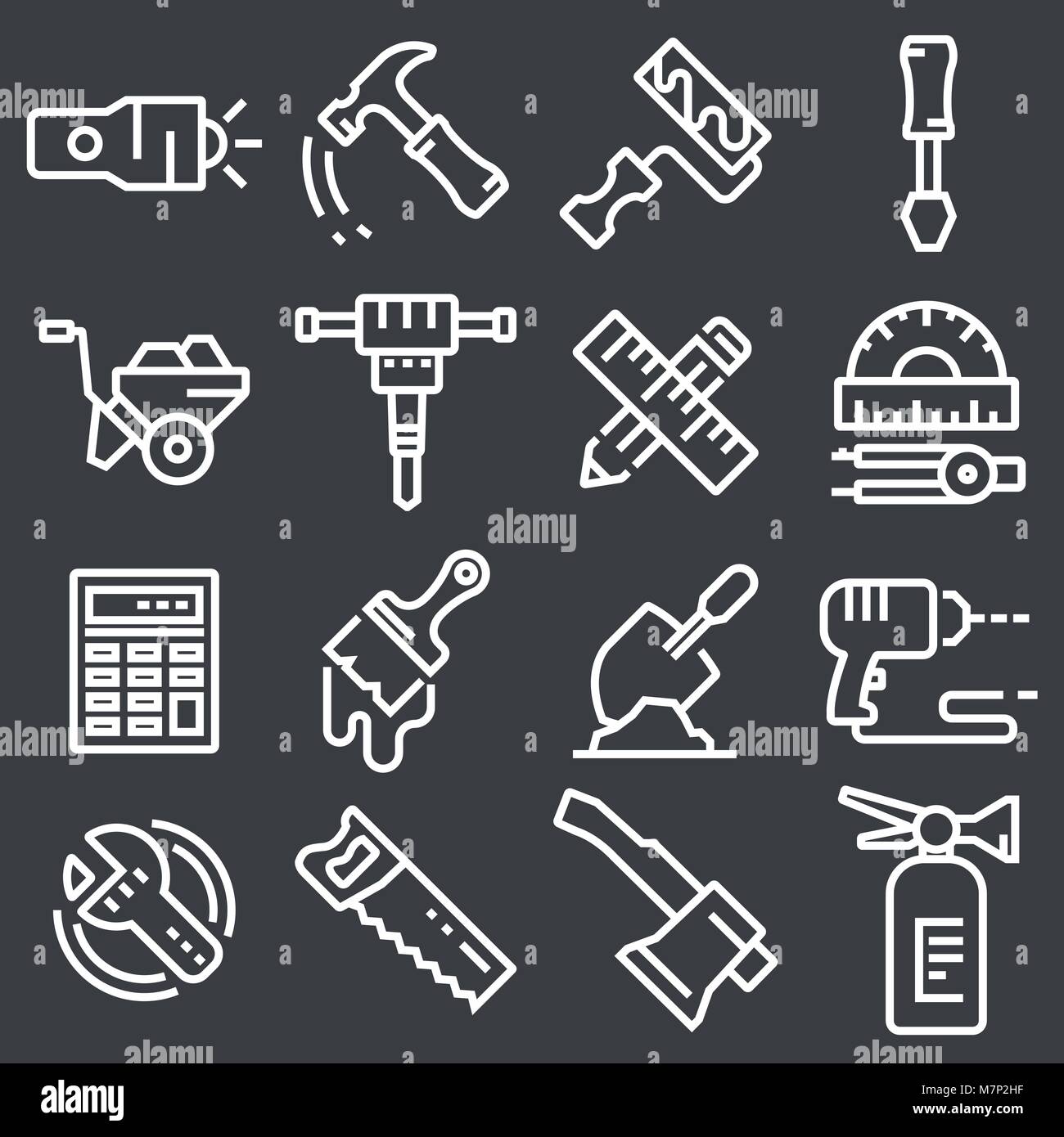 Simple set of tools related vector icons for your design Stock Vector ...