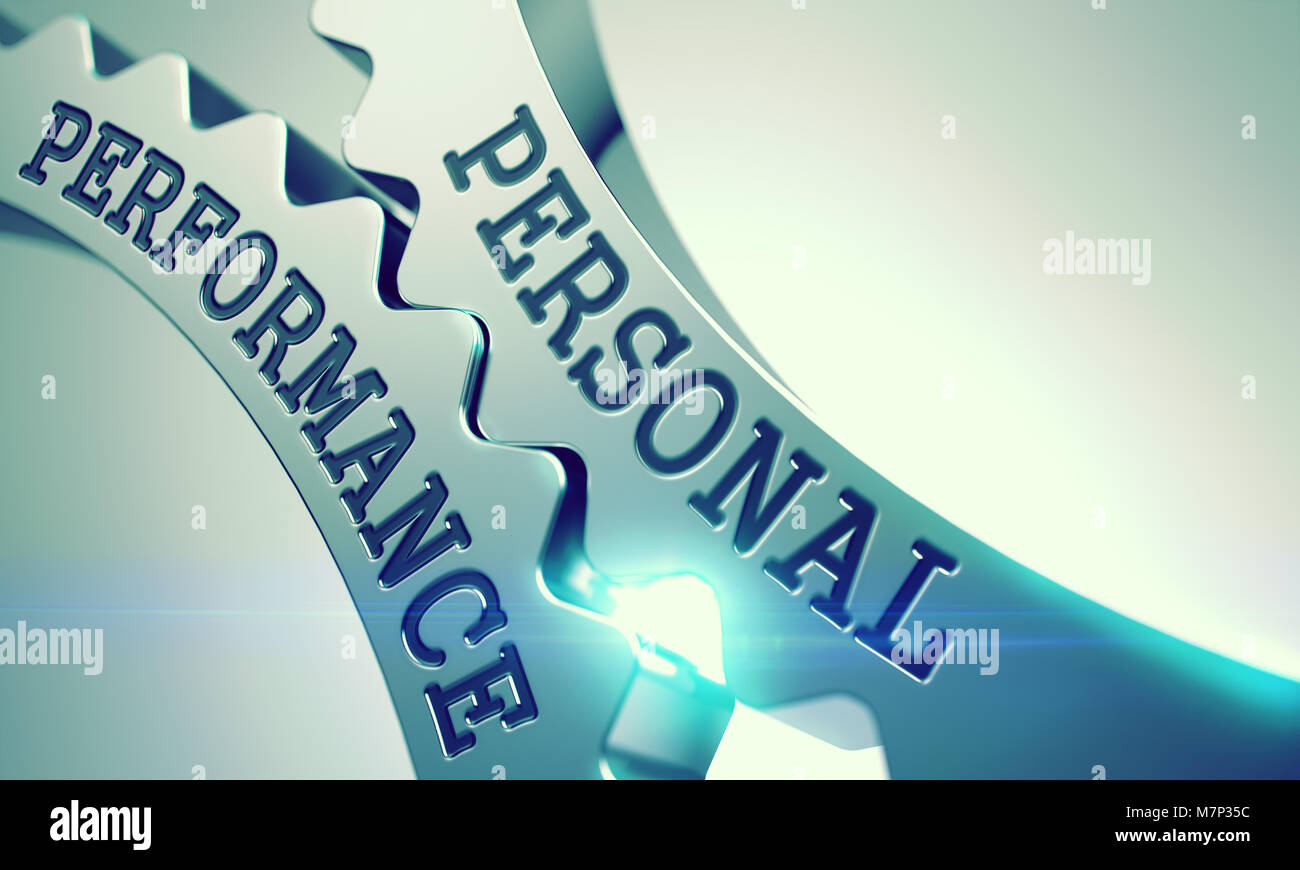 Personal Performance - Shiny Metal Cog Gears . 3D Stock Photo - Alamy