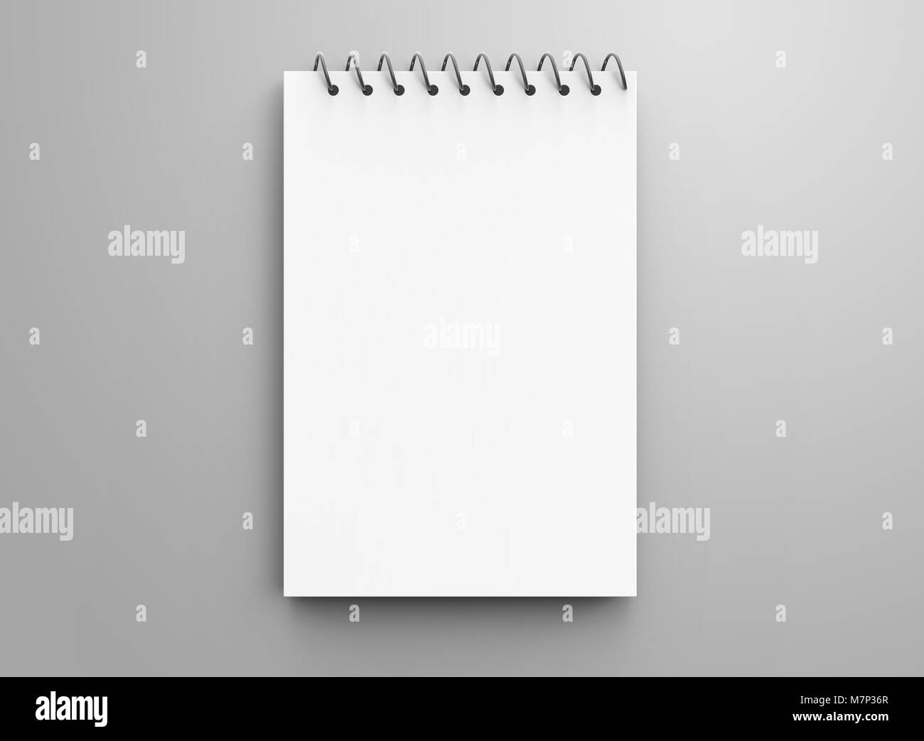 Blank notepad mockup, 3d render spiral notebook with empty space for ...