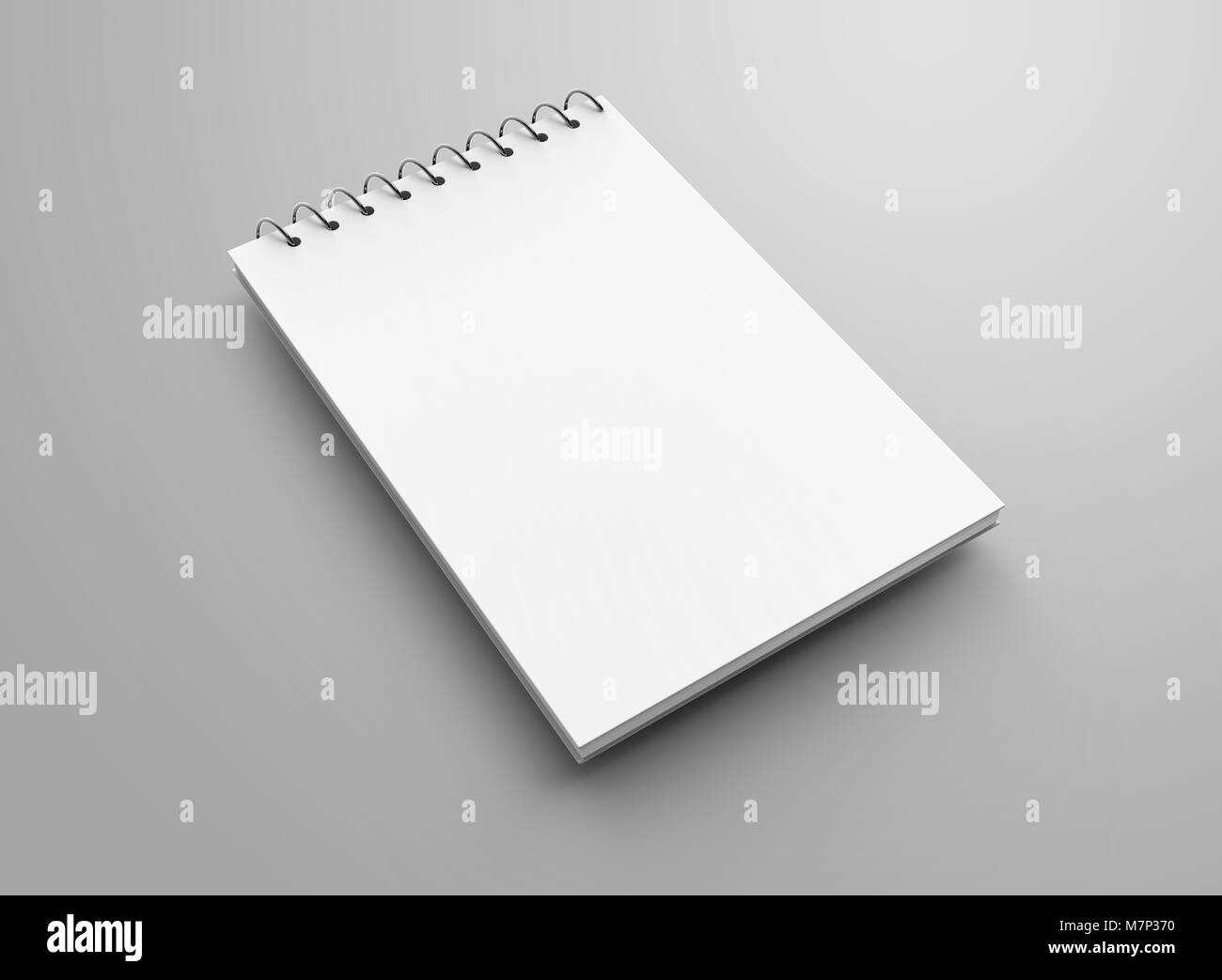 Blank notepad mockup, 3d render spiral notebook with empty space for ...