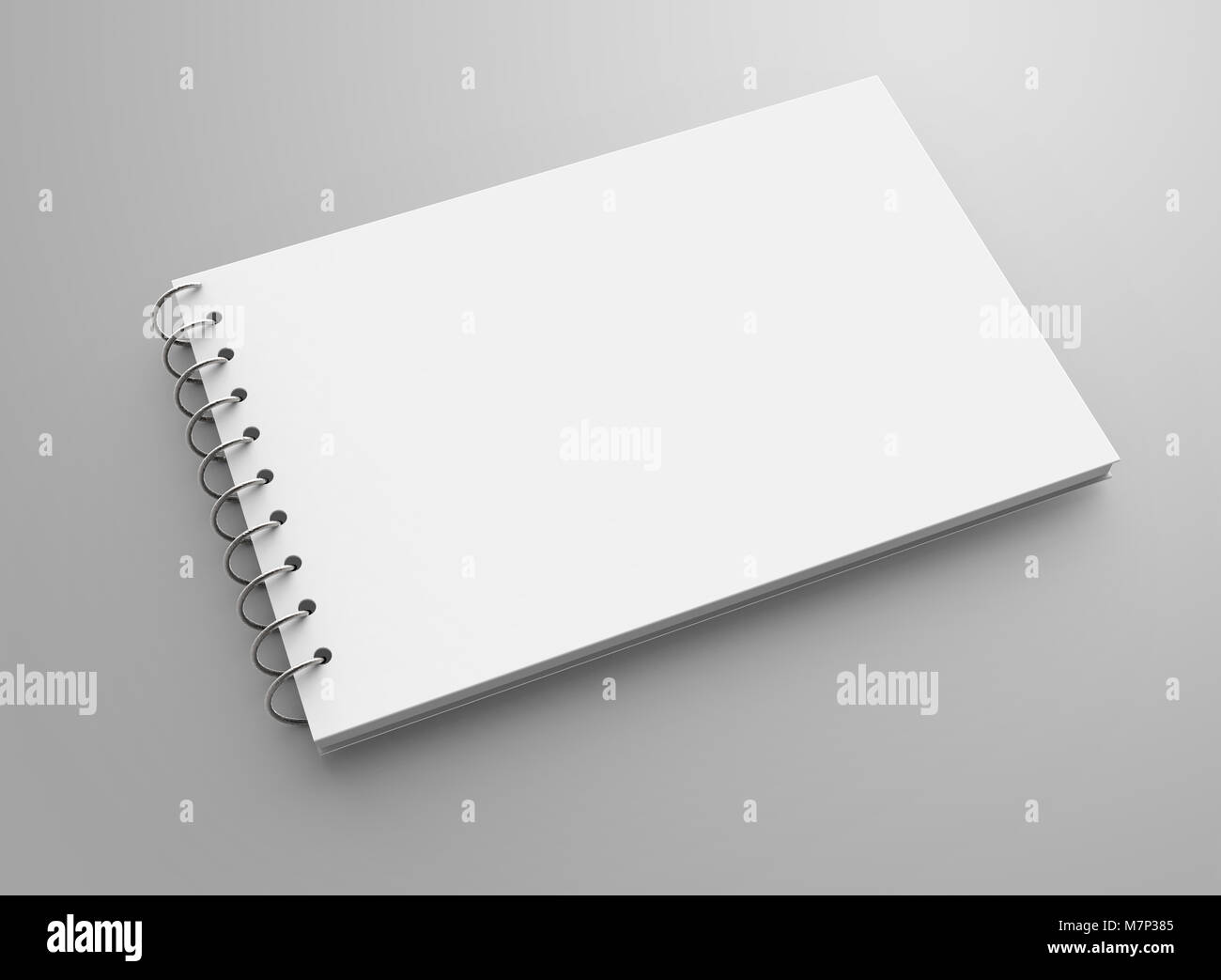 Blank notepad mockup, 3d render spiral notebook with empty space for ...