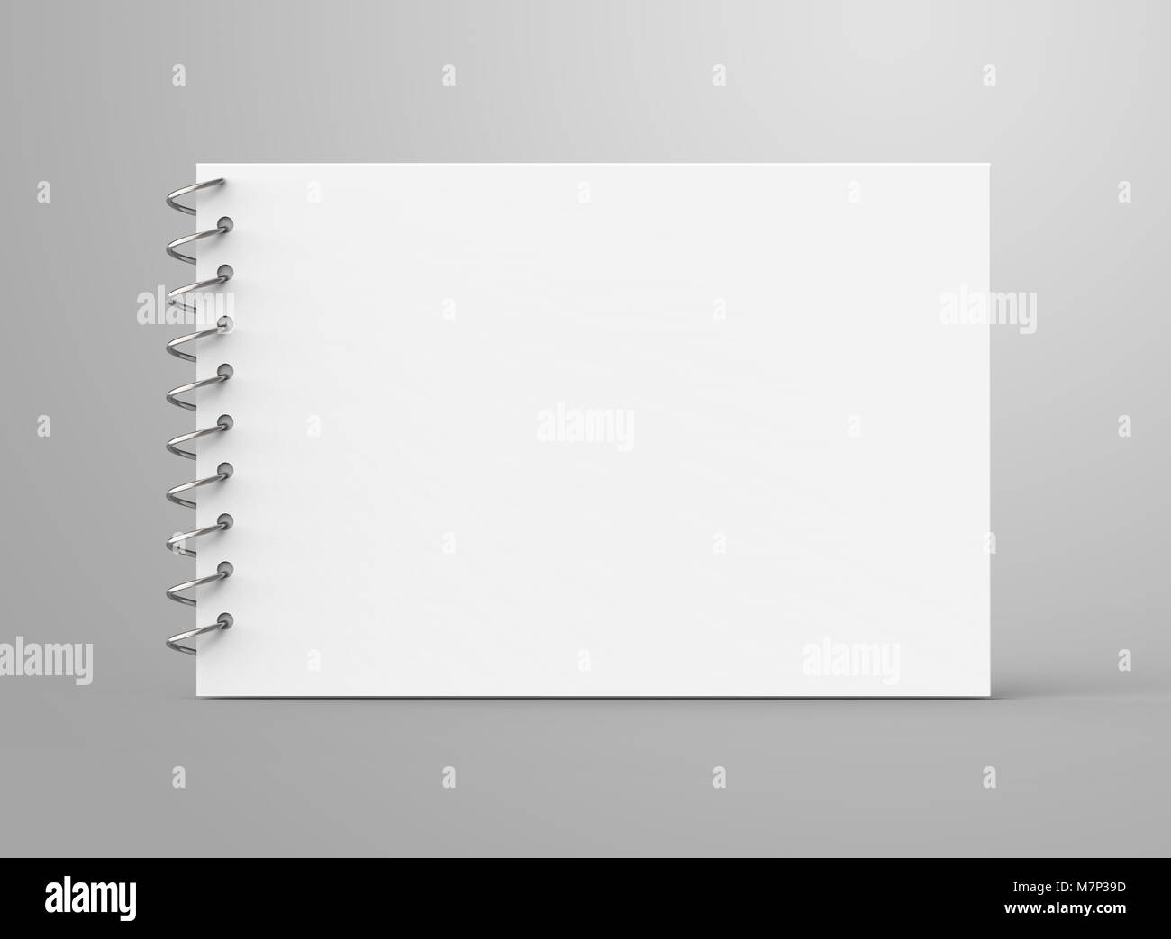 Blank notepad mockup, 3d render stand spiral notebook with empty space ...